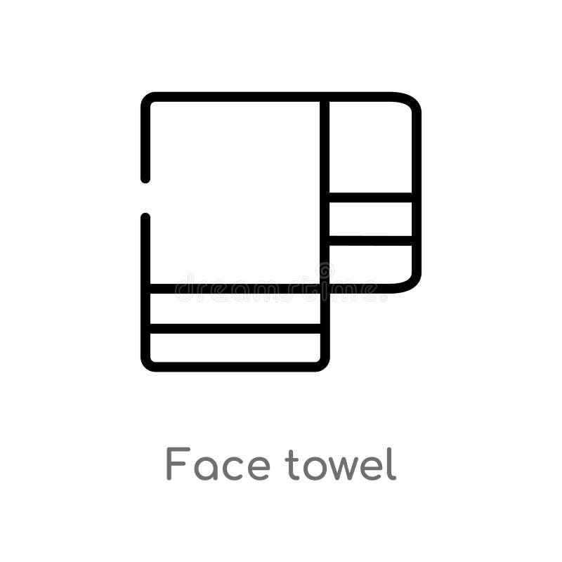 Outline Face Towel Vector Icon. Isolated Black Simple Line Element ...