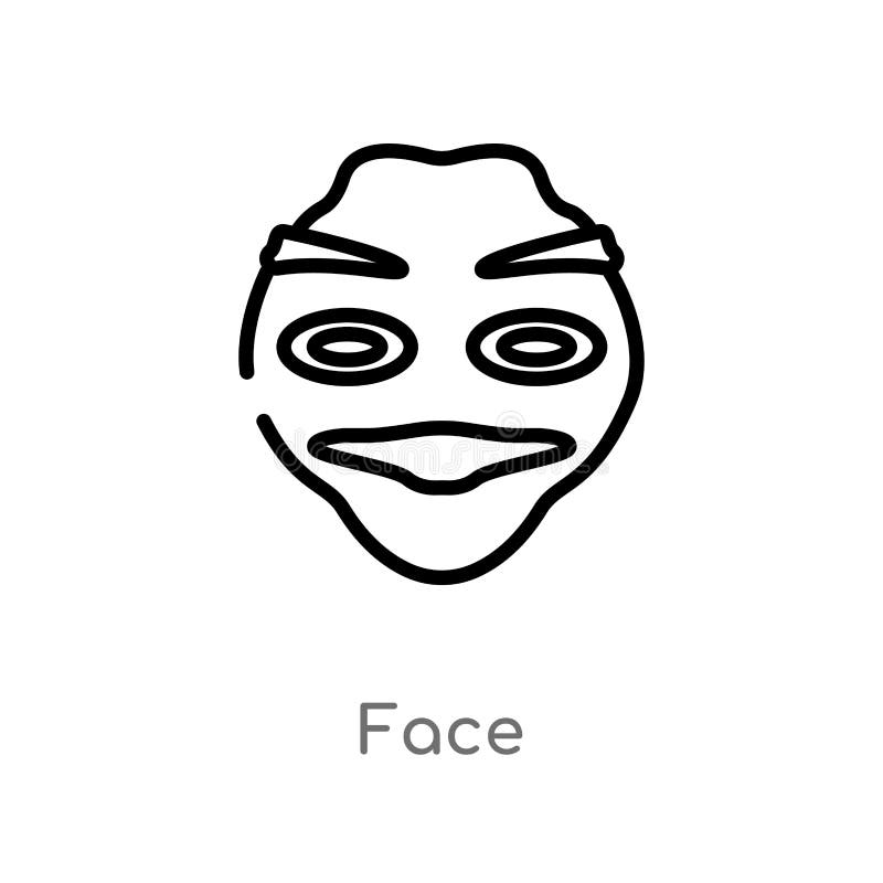 Outline Face Vector Icon. Isolated Black Simple Line Element ...
