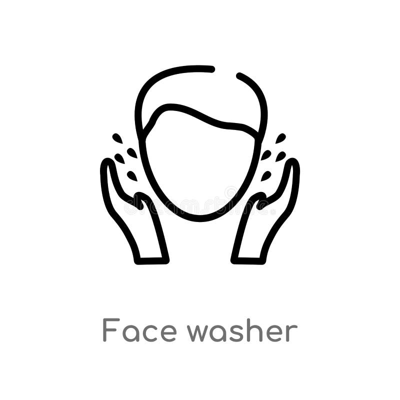 Outline Face Washer Vector Icon. Isolated Black Simple Line Element ...