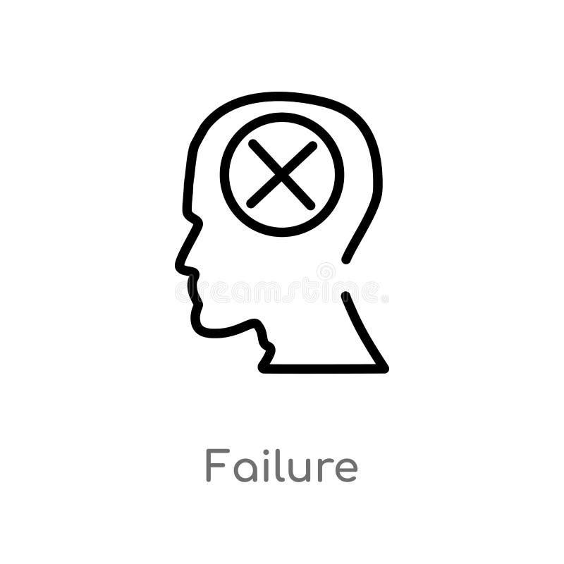 Outline Failure Vector Icon. Isolated Black Simple Line Element ...