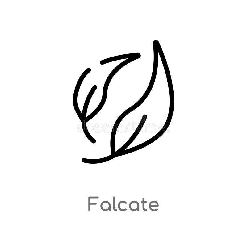 Falcate Icon Vector Sign and Symbol Isolated on White Background Stock ...