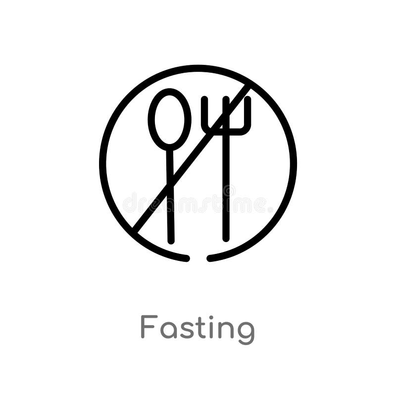 Outline Fasting Vector Icon. Isolated Black Simple Line Element ...