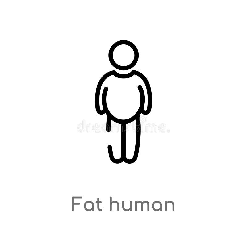 Outline Fat Human Vector Icon. Isolated Black Simple Line Element ...