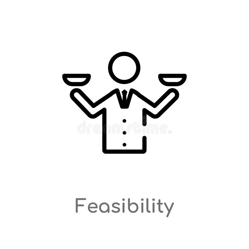 Outline Feasibility Vector Icon. Isolated Black Simple Line Element ...