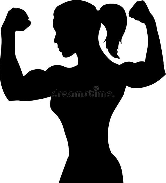 Outline of a Female Bodybuilder Stock Vector - Illustration of health ...