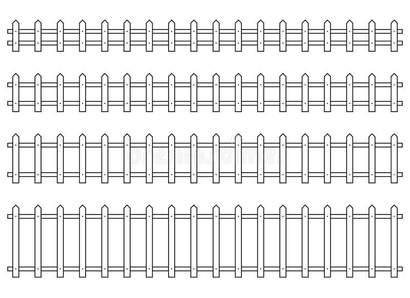 Outline Fence in Flat Style Vector Illustration Isolated on White Stock ...