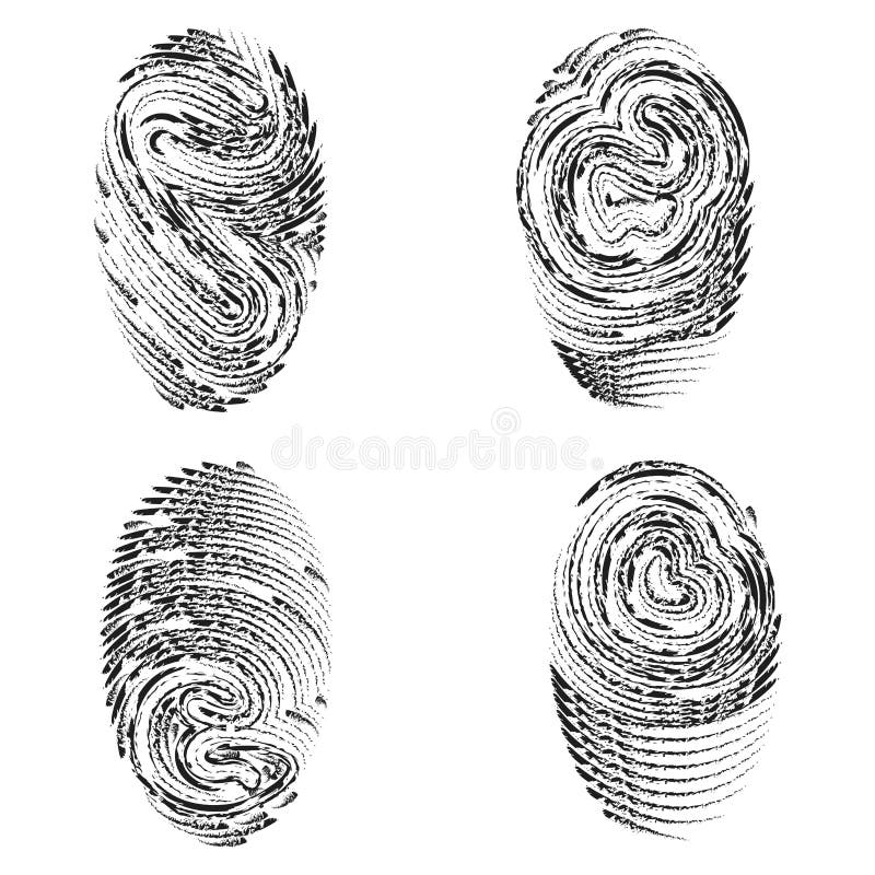 Outline Fingerprint Flat Vector Icon. Identification of Person. Stock ...