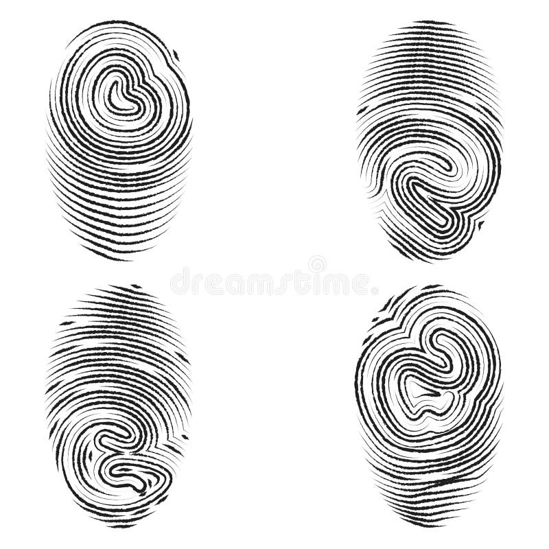 Outline Fingerprint Flat Vector Icon. Identification of Person Stock ...