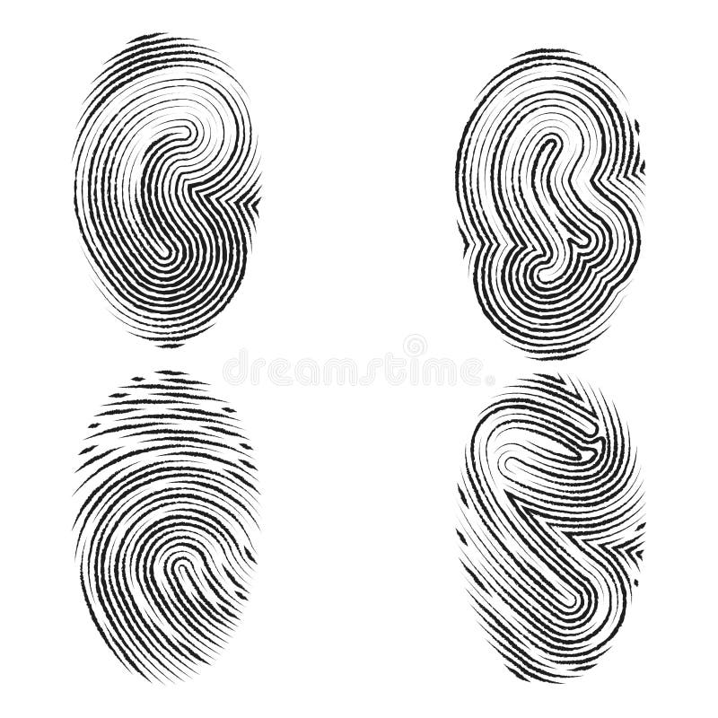 Outline Fingerprint Flat Vector Icon. Identification of Person. Stock ...