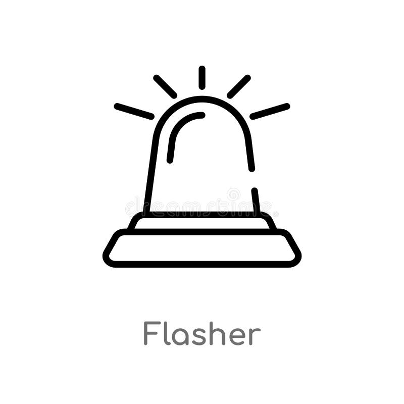 Outline Flasher Vector Icon. Isolated Black Simple Line Element ...