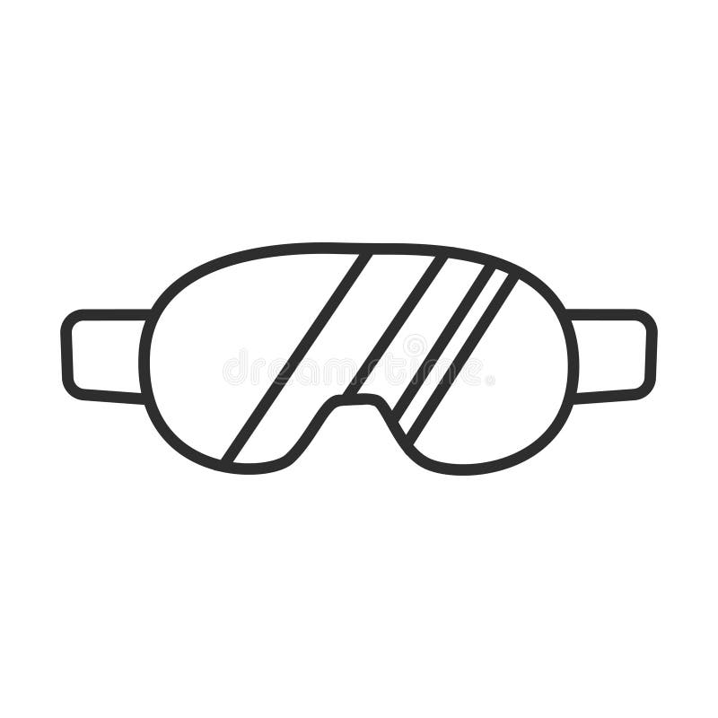 Goggles Outline Monochrome Icon In A Flat Design In Black Color. Vector ...