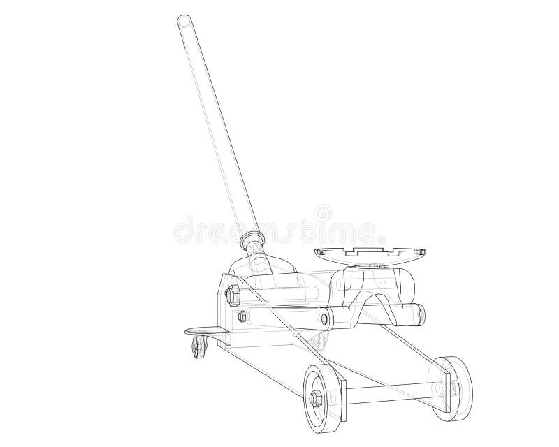 Hydraulic Floor Jack Drawing Stock Illustrations – 250 Hydraulic Floor ...