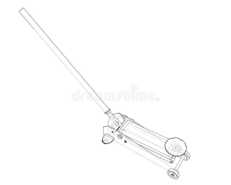 Outline Floor Car Jack stock illustration. Illustration of industry ...