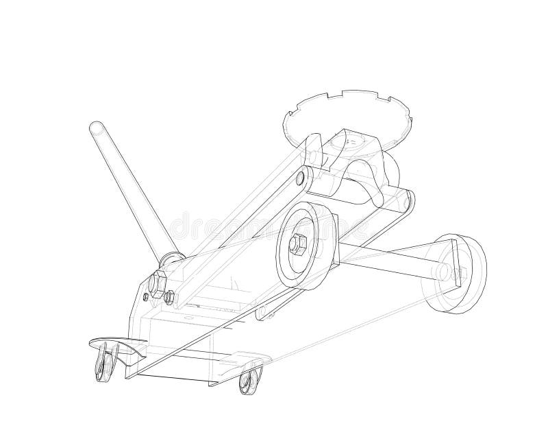 Hydraulic Floor Jack Drawing Stock Illustrations – 249 Hydraulic Floor ...