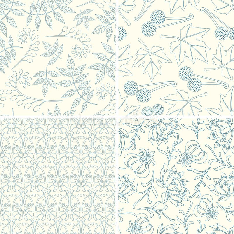 Outline of floral pattern stock vector. Illustration of cute - 31725524