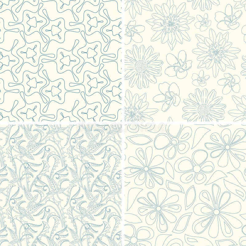 Outline of floral pattern stock vector. Illustration of cute - 31725524