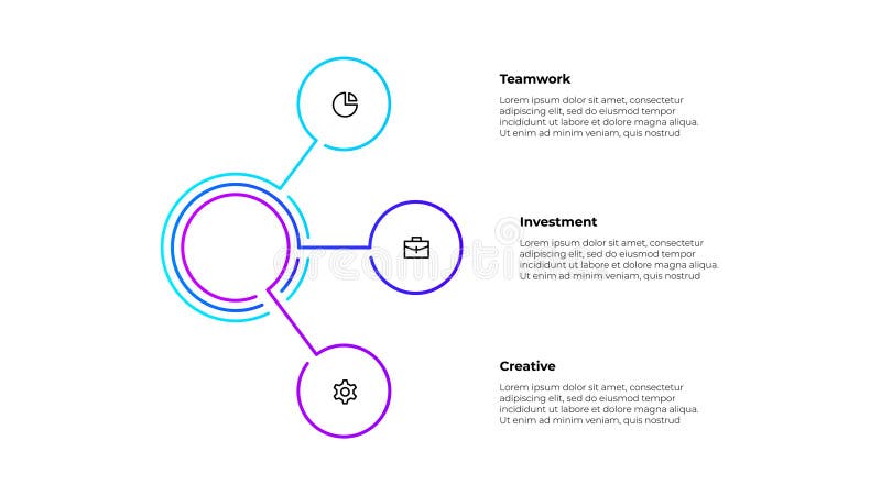 Outline Flowchart Infographic Business Template with 3 Options, Steps ...