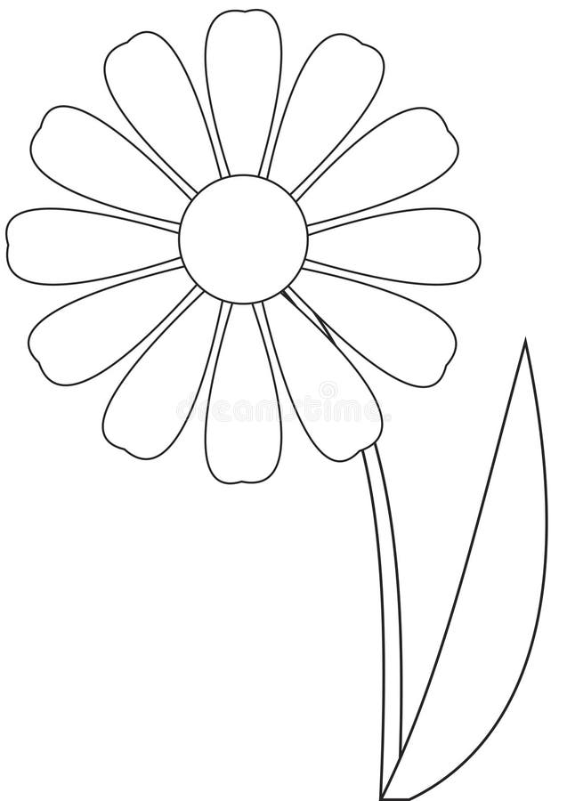 Outline of a flower stock illustration. Illustration of botany - 332713546