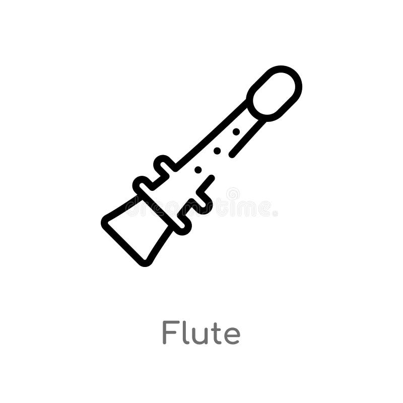 Outline Flute Vector Icon. Isolated Black Simple Line Element ...