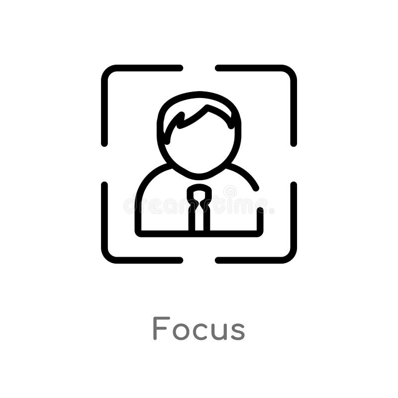 Outline Focus Vector Icon. Isolated Black Simple Line Element ...