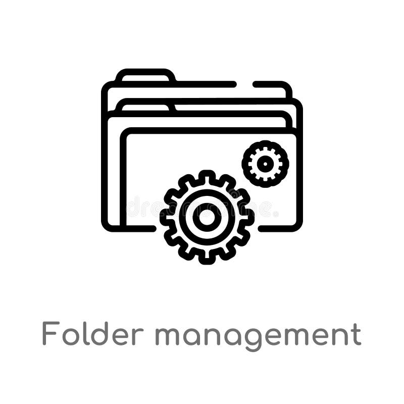 Outline Folder Icon with Documents. Folder Simple Vector Illustration ...