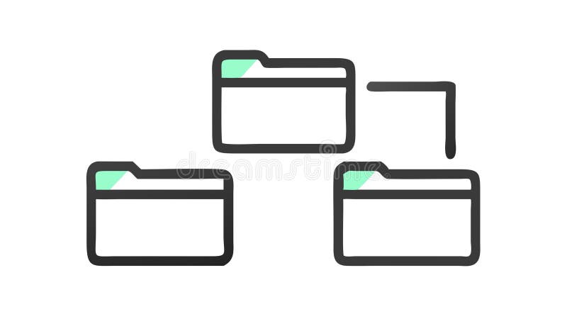 Folder Structure Outline Round Flat Multi Colored Icons Stock Vector - Illustration of lineart ...