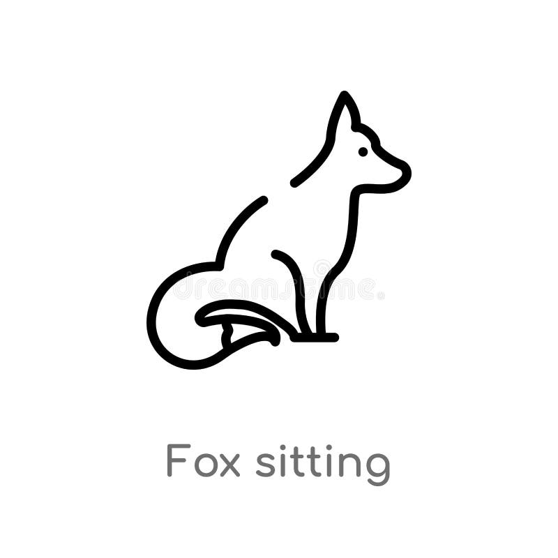 Line icon fox cartoon stock vector. Illustration of friendly - 93408569