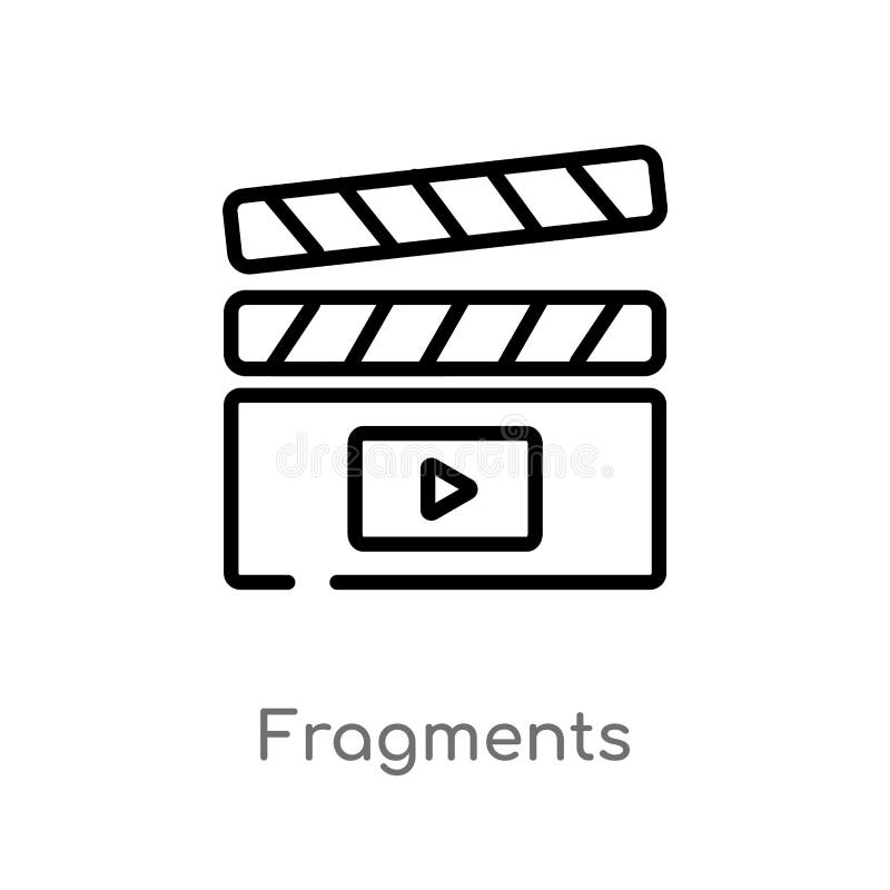 Outline Fragments Vector Icon. Isolated Black Simple Line Element ...