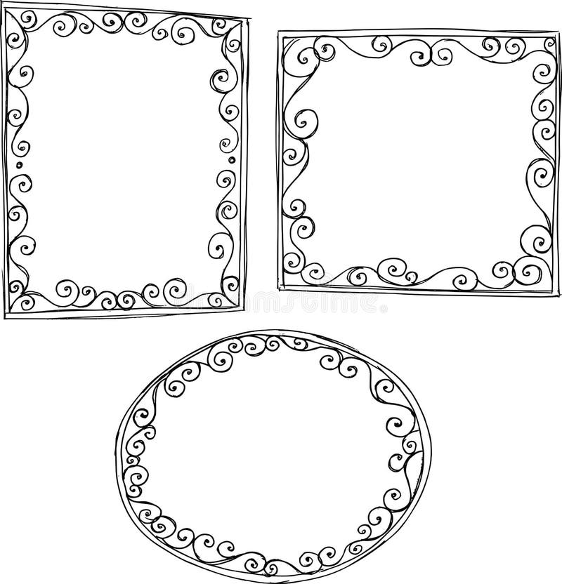 Outline Frames Illustration Stock Vector - Illustration of ornate ...