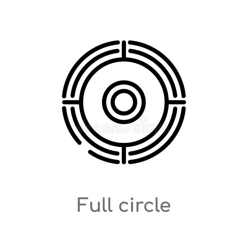 Outline Full Circle Vector Icon. Isolated Black Simple Line Element ...