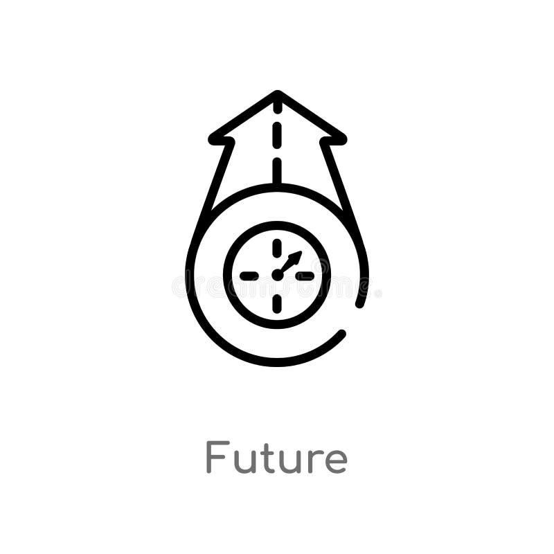 Outline Future Vector Icon. Isolated Black Simple Line Element ...