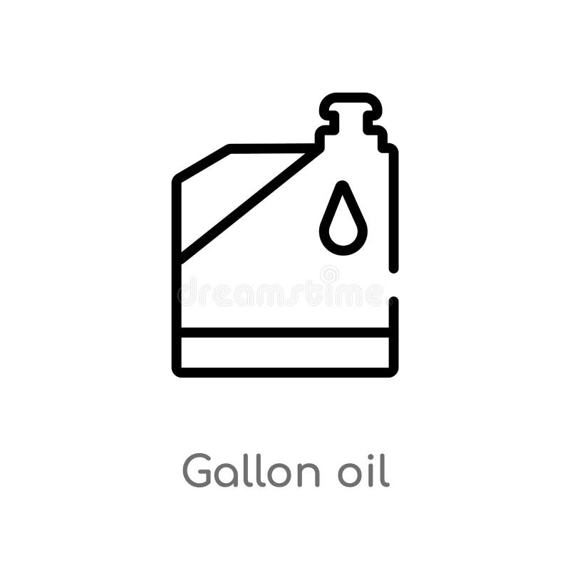 Outline Gallon Oil Vector Icon. Isolated Black Simple Line Element ...