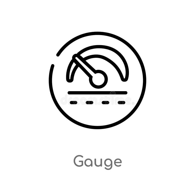 Outline Gauge Vector Icon. Isolated Black Simple Line Element ...
