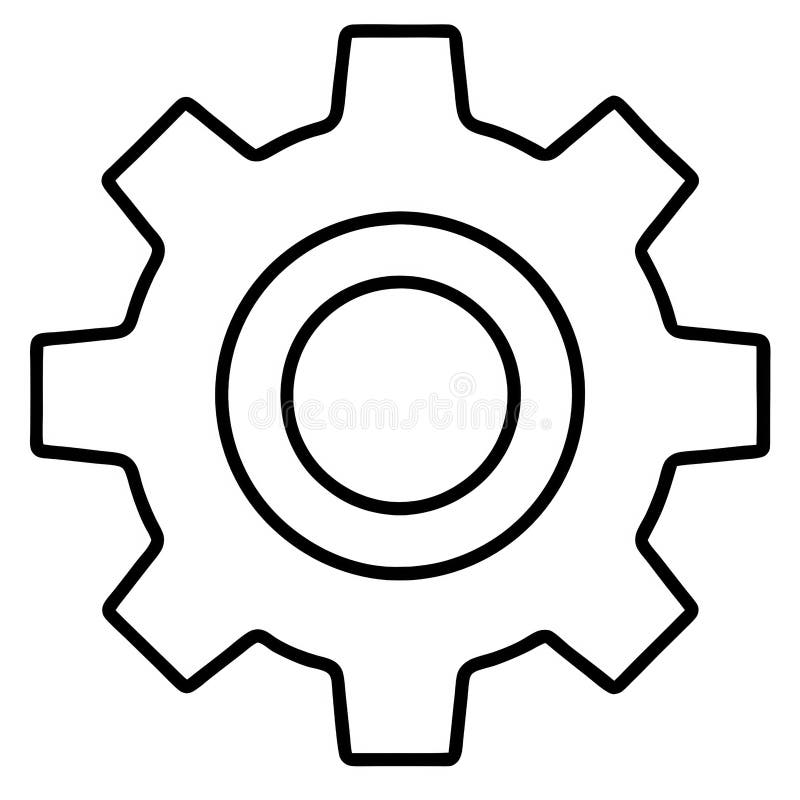 Outline of a Gear Representing Mechanical Engineering and Functionality ...