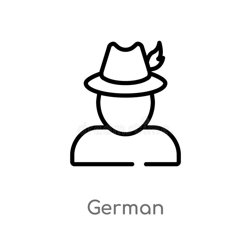 Outline German Vector Icon. Isolated Black Simple Line Element ...