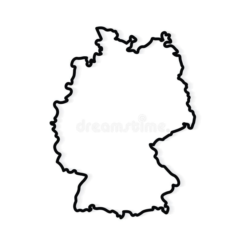 Outline of Germany map stock vector. Illustration of central - 155824417