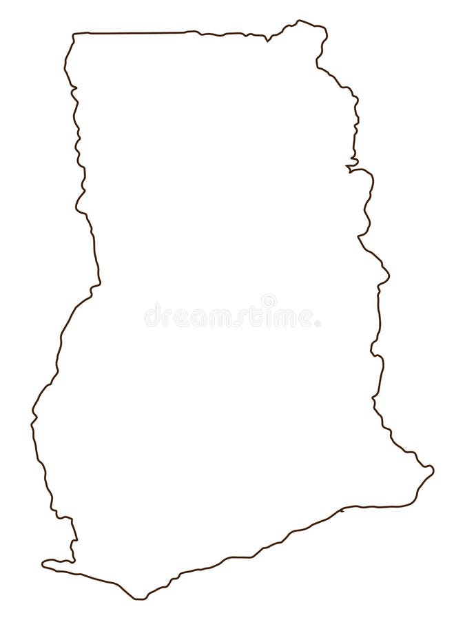 Outline Ghana Map Vector Illustration Stock Vector - Illustration of ...