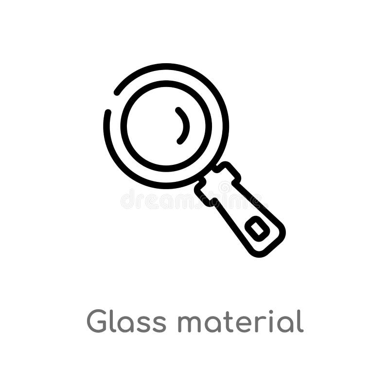 Outline Glass Material Vector Icon. Isolated Black Simple Line Element ...