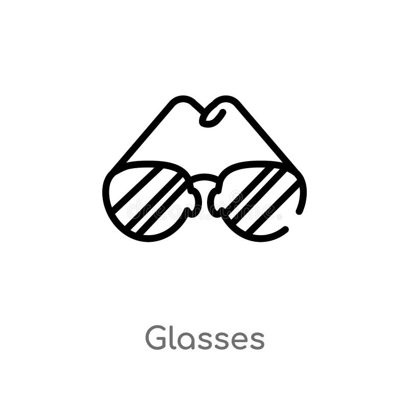 Outline Glasses Vector Icon. Isolated Black Simple Line Element ...