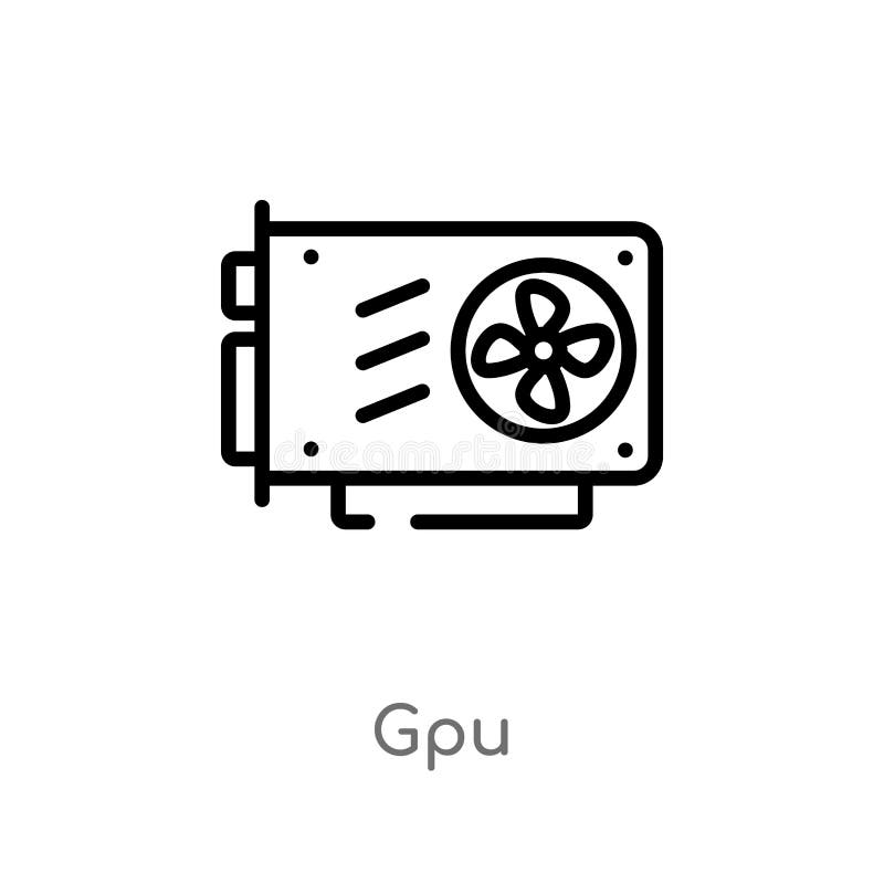 Outline Gpu Vector Icon. Isolated Black Simple Line Element ... Outline Gpu Vector Icon. Isolated Black Simple Line Element ...