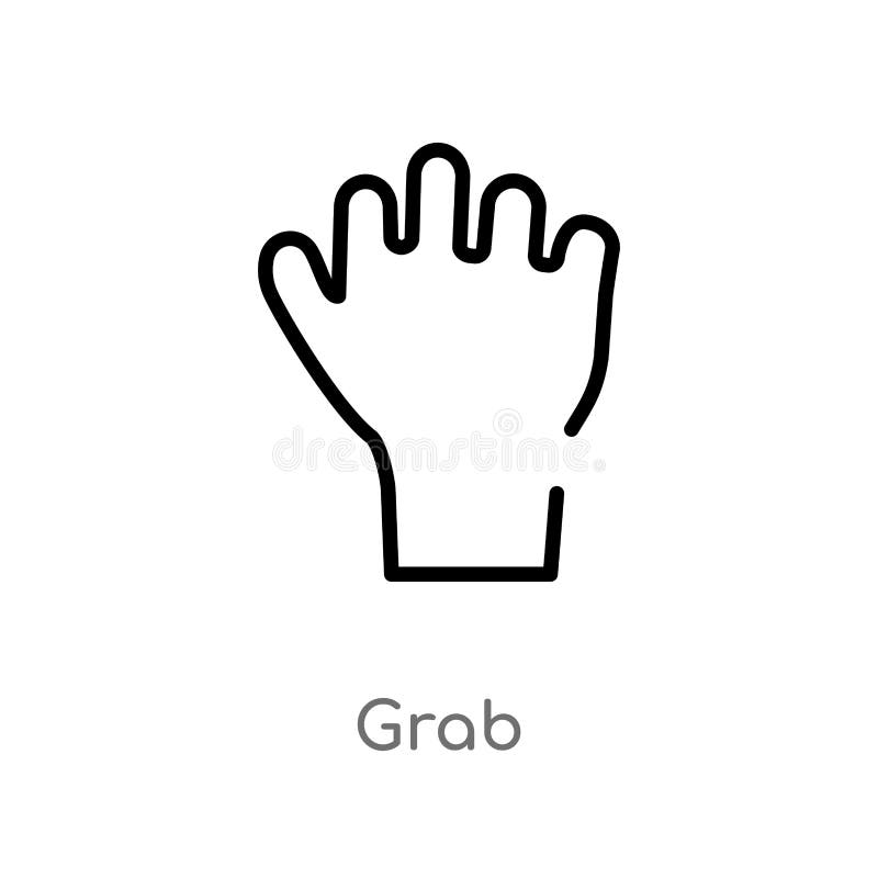 Outline Grab Vector Icon. Isolated Black Simple Line Element ...