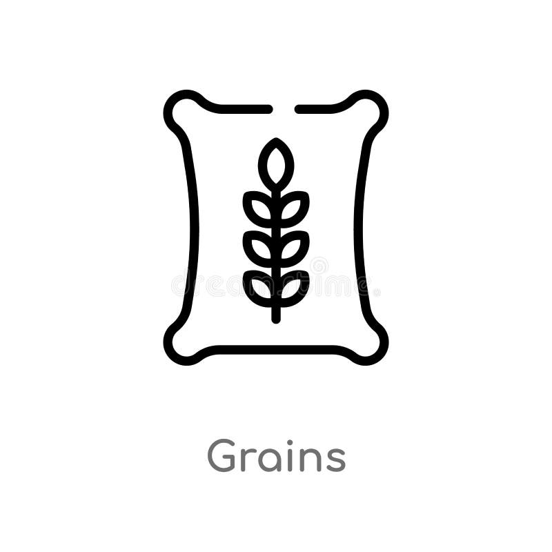 Outline Grains Vector Icon. Isolated Black Simple Line Element ...