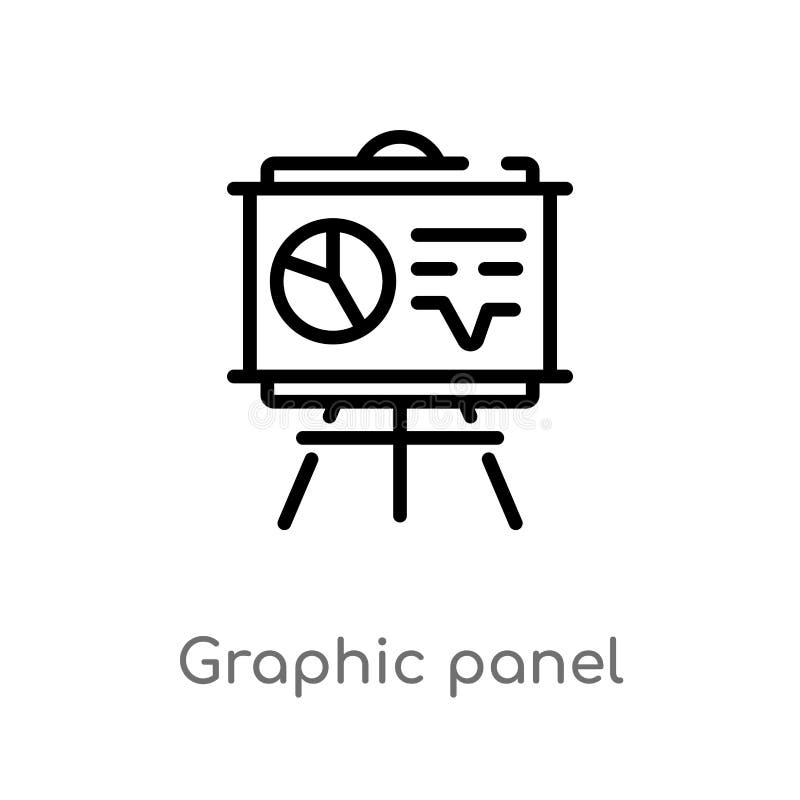 Outline Graphic Panel Vector Icon. Isolated Black Simple Line Element ...