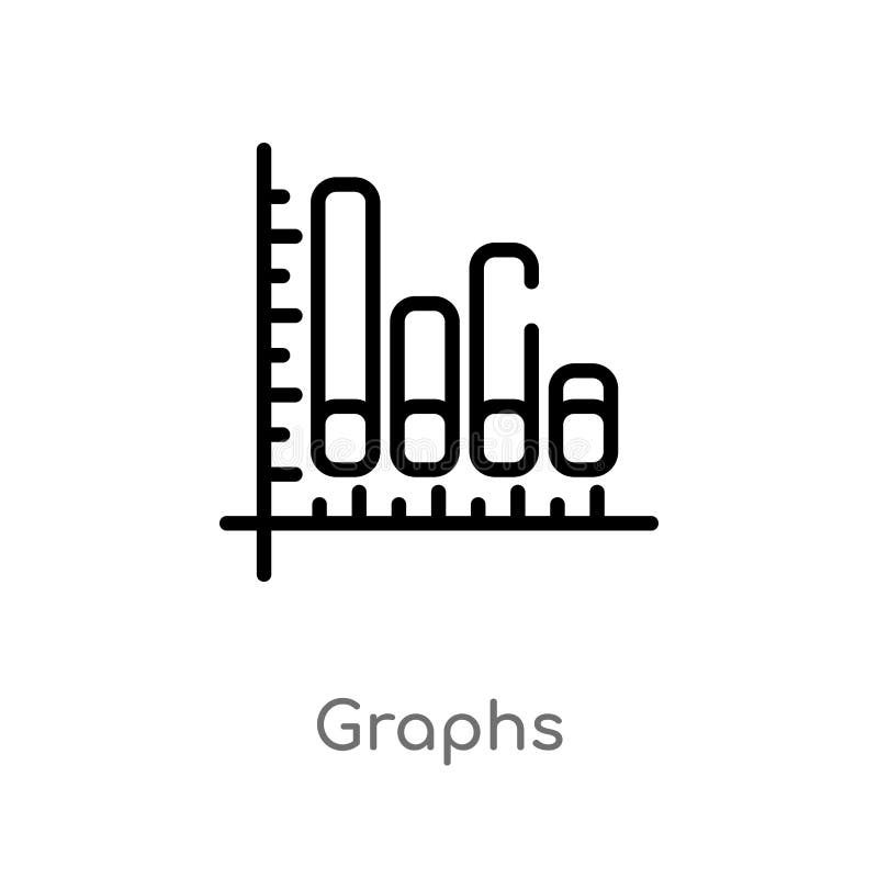 Outline Graphs Vector Icon. Isolated Black Simple Line Element ...