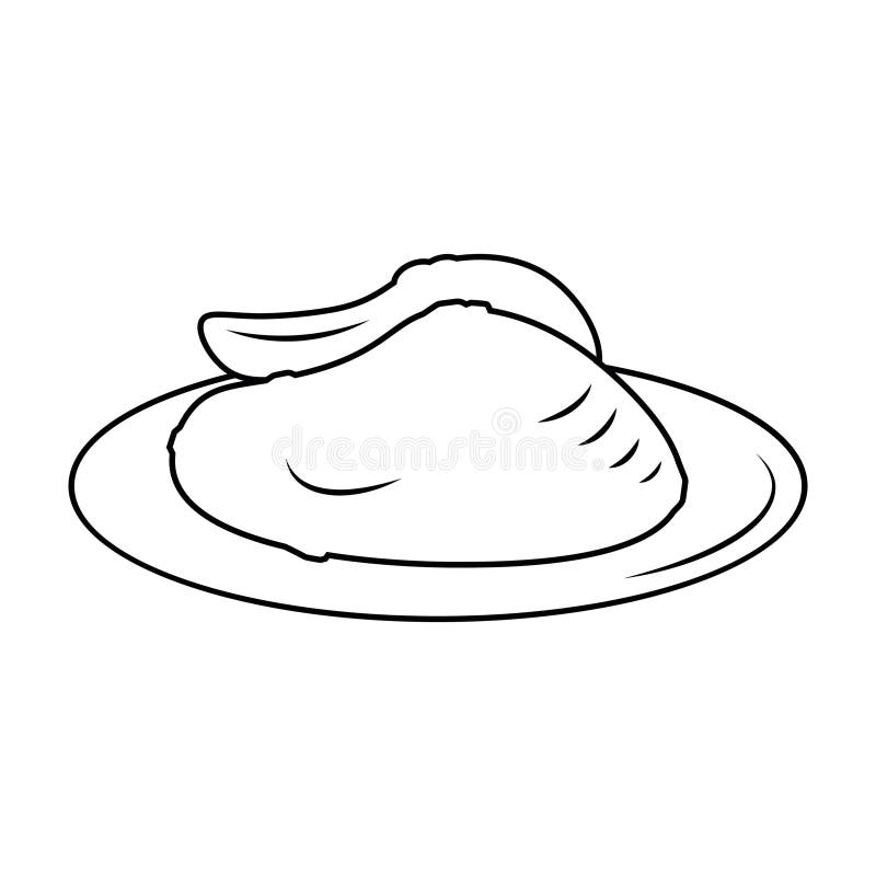 Outline Grilled Meat Portion. Vector Stock Vector - Illustration of ...