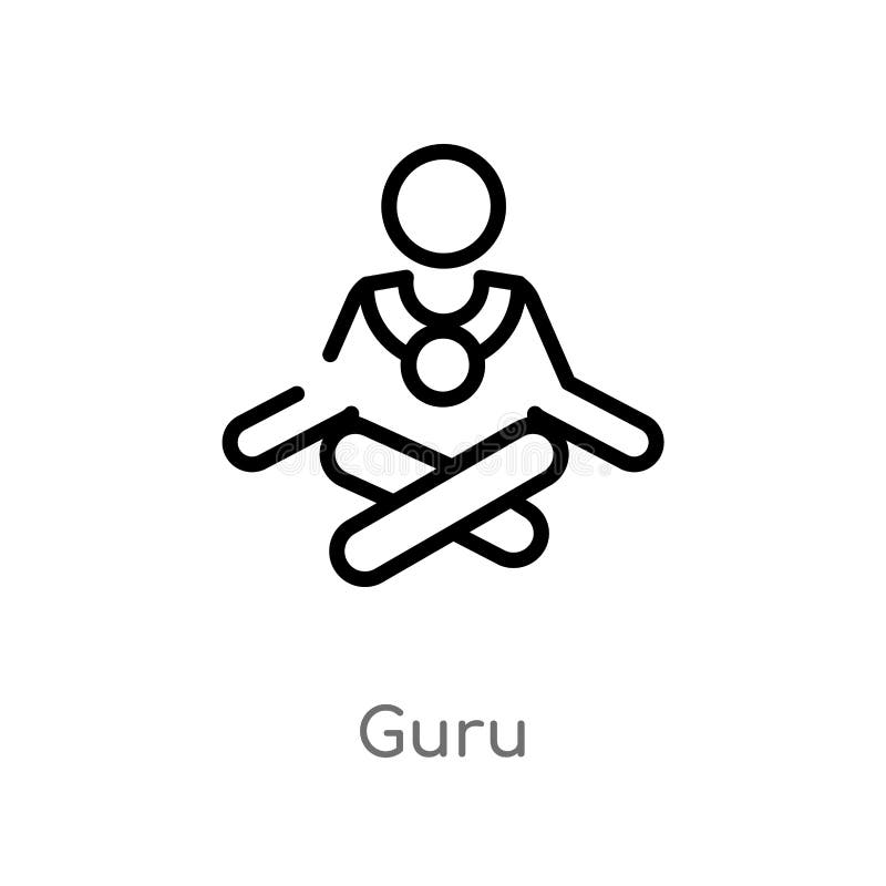 Outline Guru Vector Icon. Isolated Black Simple Line Element ...