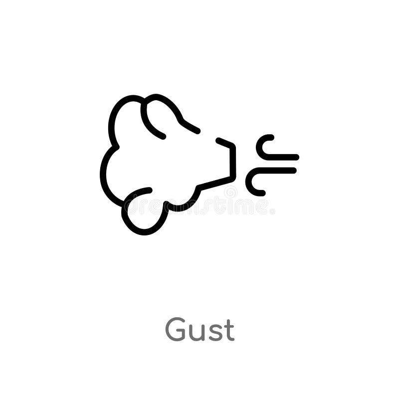 Outline Gust Vector Icon. Isolated Black Simple Line Element ...