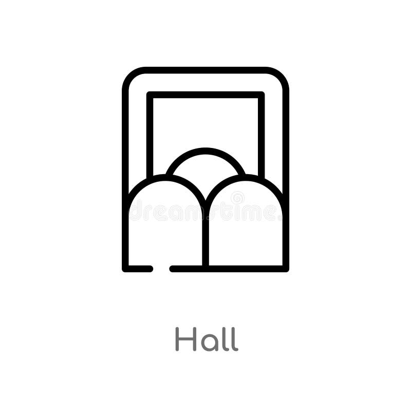 Outline Hall Vector Icon. Isolated Black Simple Line Element ...
