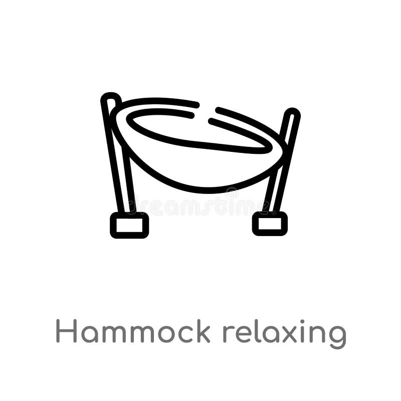 Hammock Relaxing Outline Vector Icon. Thin Line Black Hammock Relaxing ...