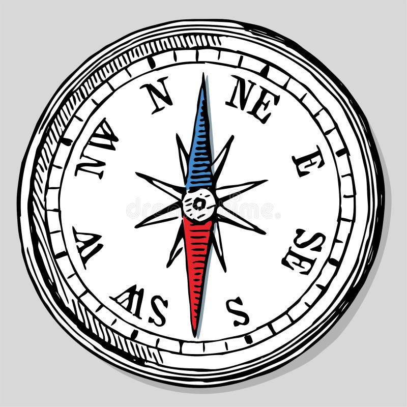 Compass stock vector. Illustration of search, hand, geography - 28340871